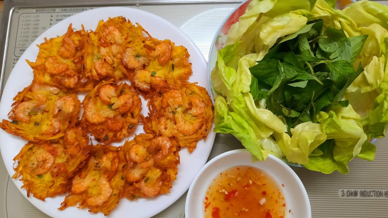 Cách Làm Tôm Khoai Lang Bào Lăn Bột Chiên Giòn Ăn Quá Ngon - Vườn nhà Trinh